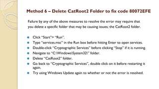 How to fix windows update error 80072 efe | PDF