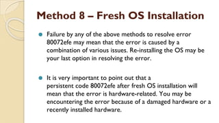 How to fix windows update error 80072 efe | PDF