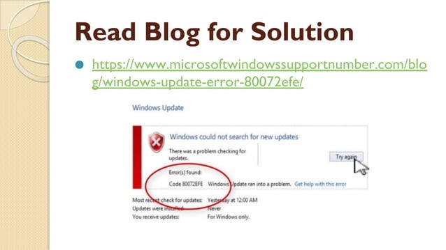 How to fix windows update error 80072 efe | PDF