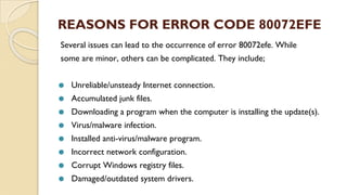 How to fix windows update error 80072 efe | PDF
