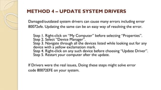 How to fix windows update error 80072 efe | PDF