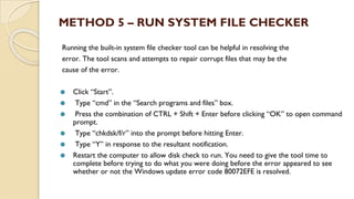 How to fix windows update error 80072 efe | PDF
