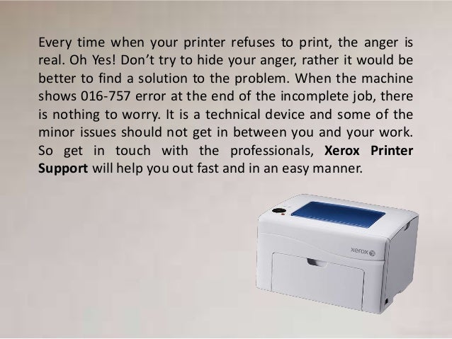How to Fix Xerox Printer Error Code 016-757?