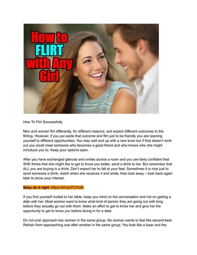 How To Flirt Successfully Pdf