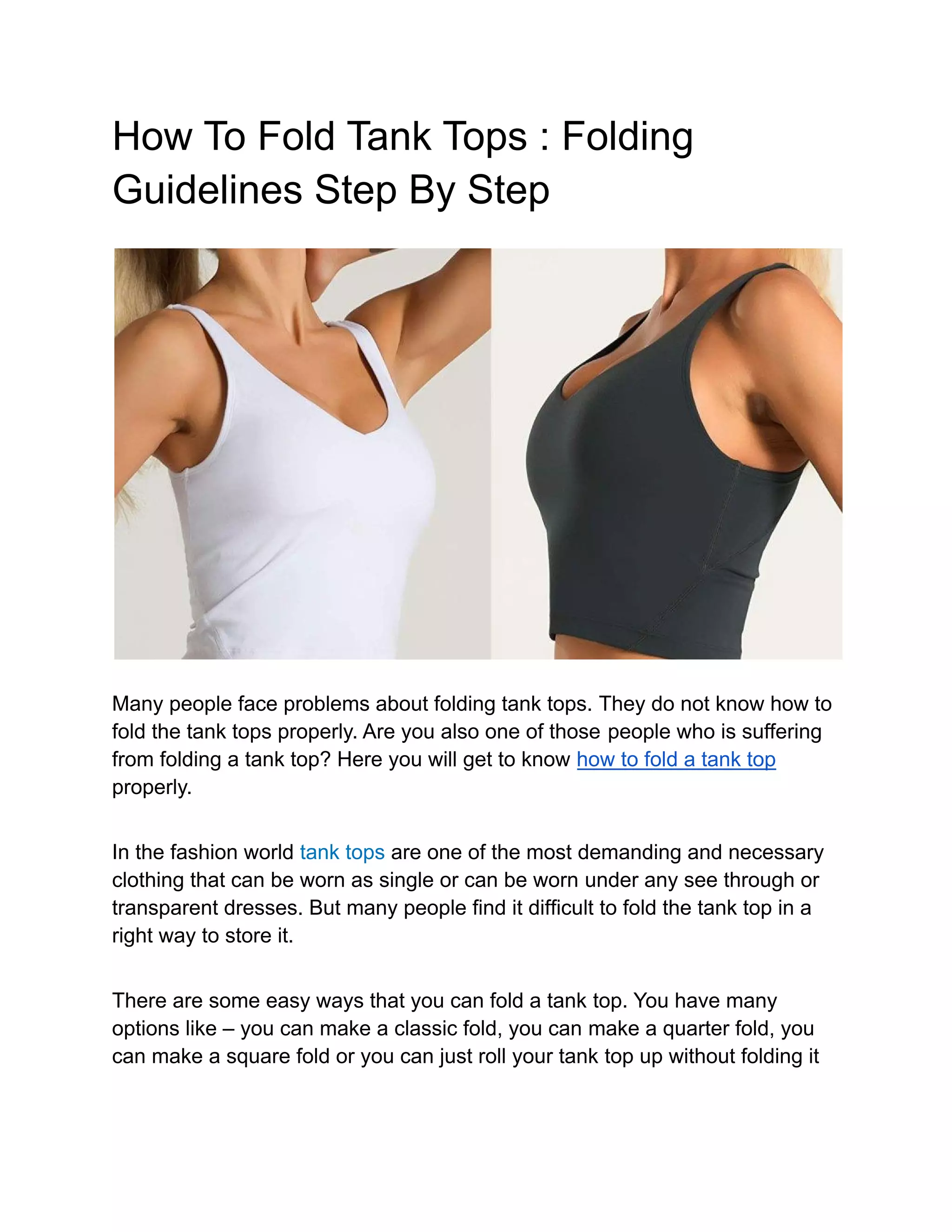 How to Fold Tank Tops : Folding Guidelines Step by Step | PDF