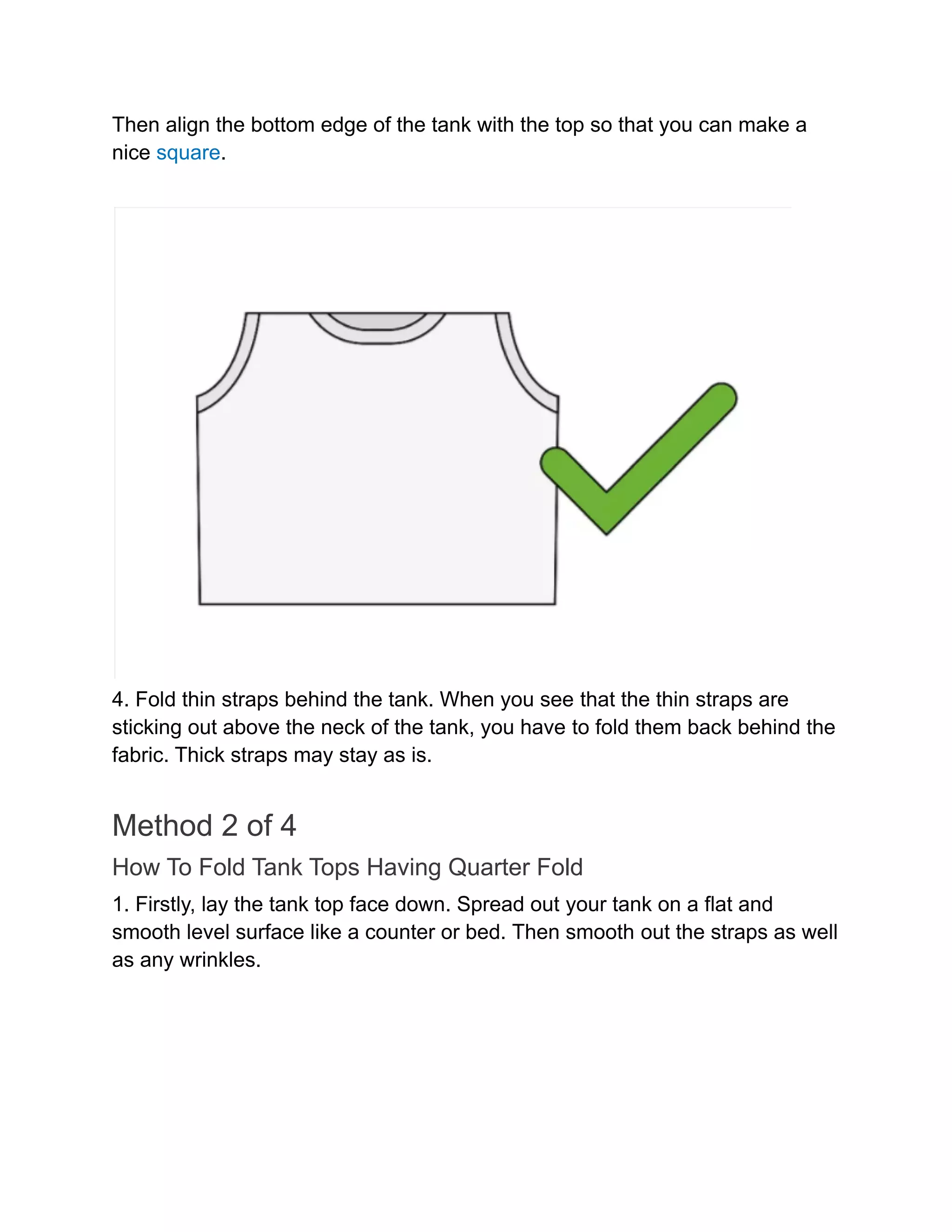 How to Fold Tank Tops : Folding Guidelines Step by Step | PDF