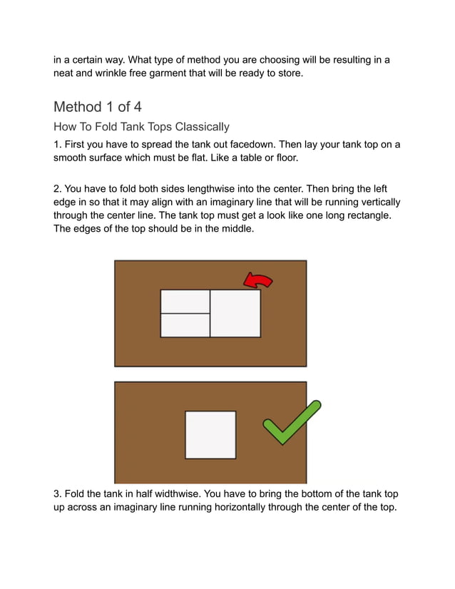 How to Fold Tank Tops : Folding Guidelines Step by Step | PDF