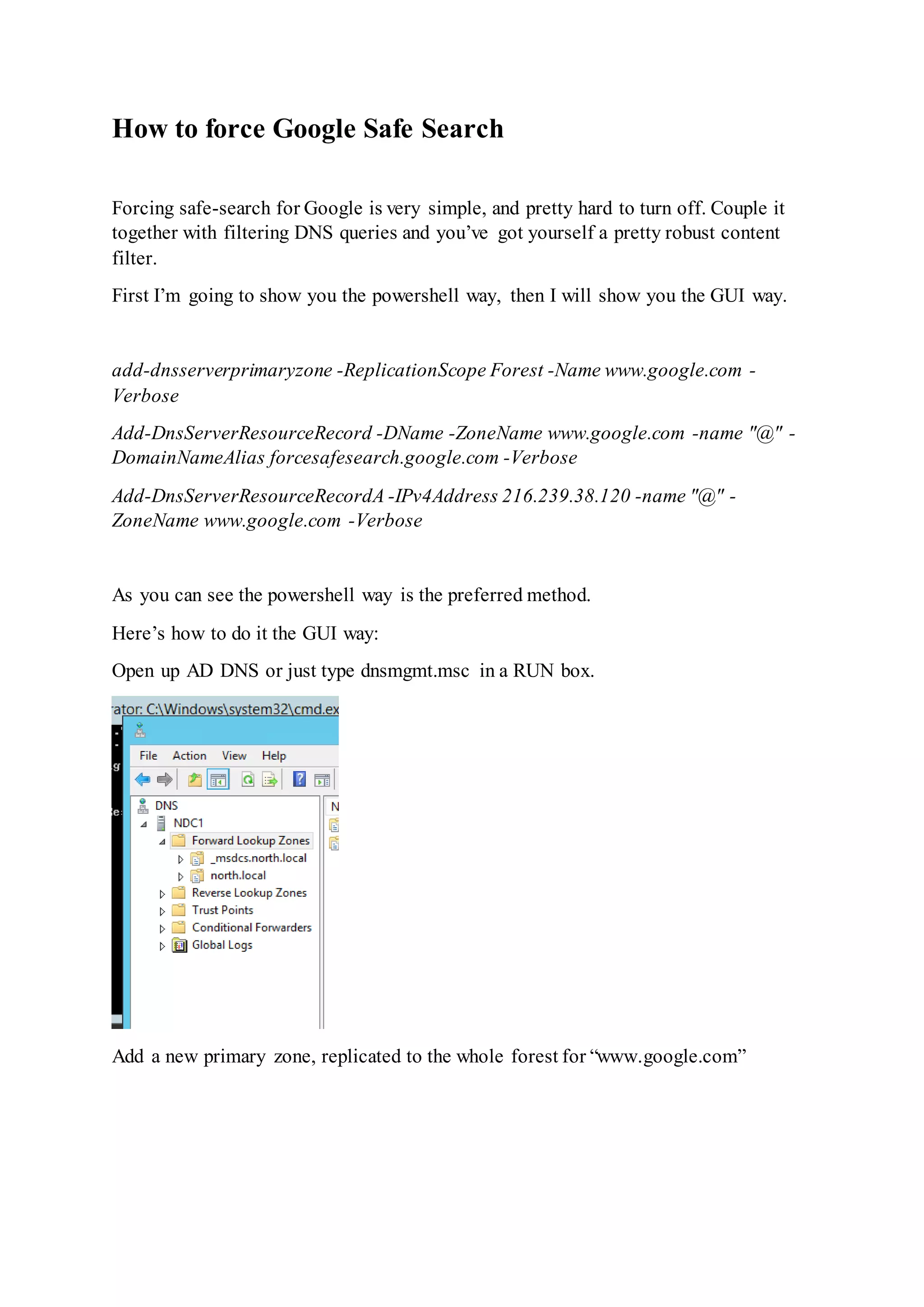 How to force google safe search | DOCX