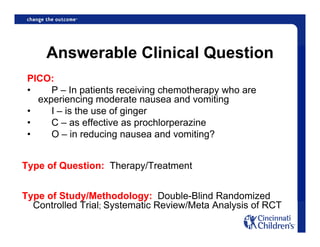 How to form a clinical question. cincinnati childrens | PDF