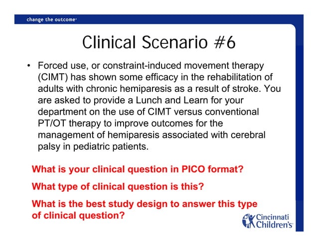 How to form a clinical question. cincinnati childrens | PDF