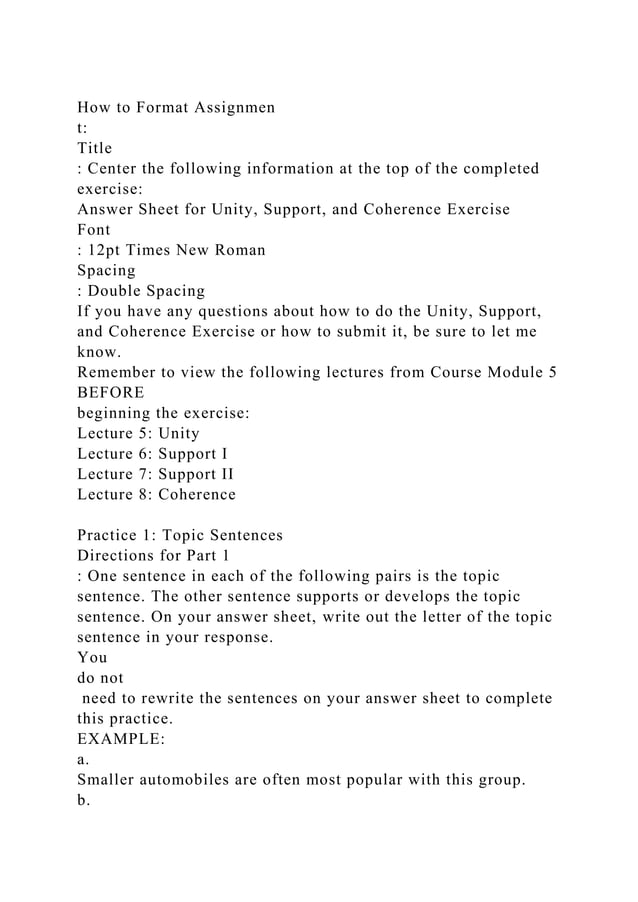 How to Format Assignment Title Center the following informat.docx