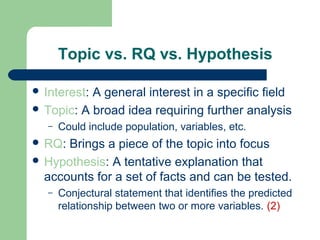 How to formulate a research question | PPT