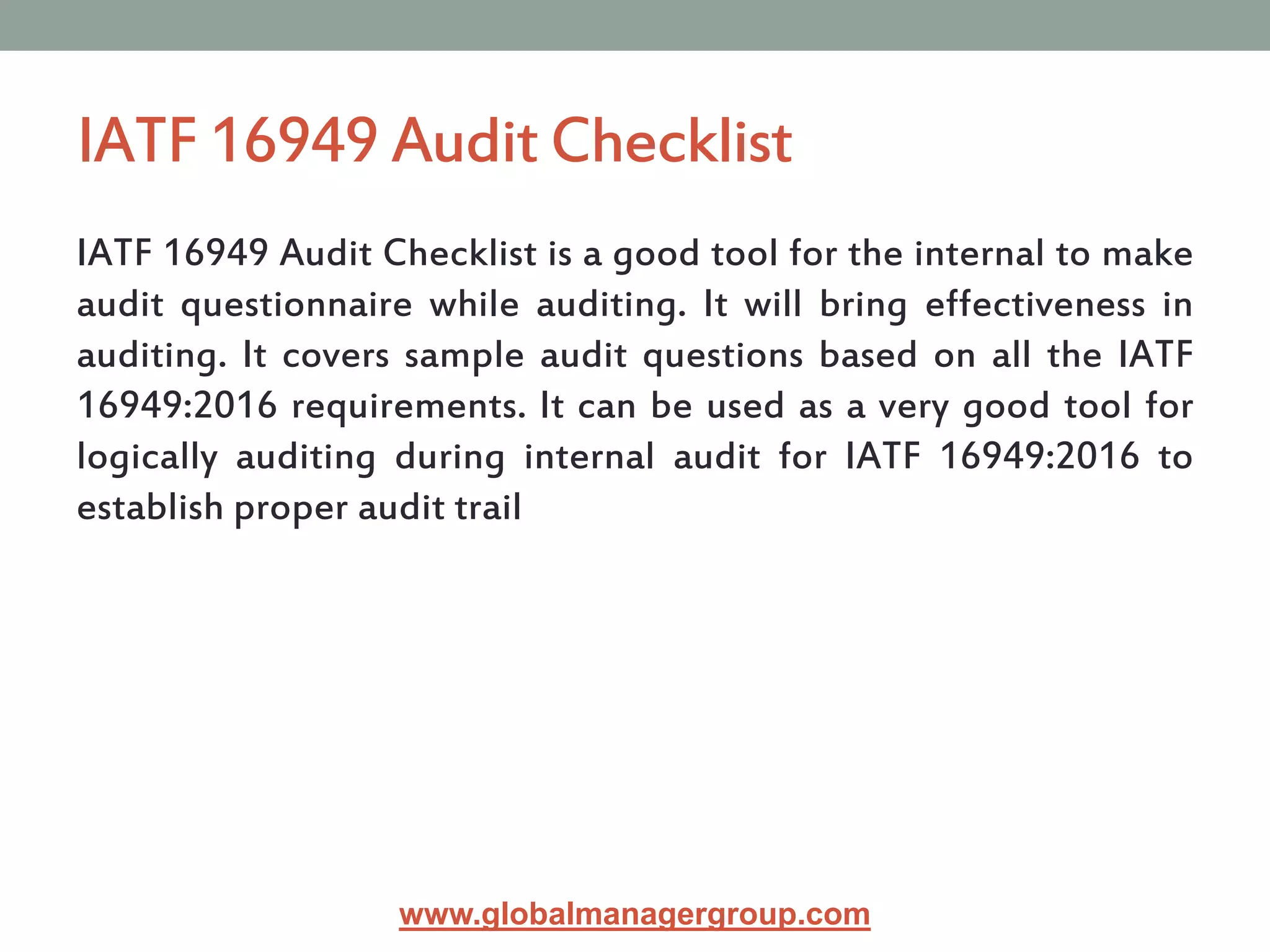 PPT Presentation on IATF 16949 Documentation | PPTX
