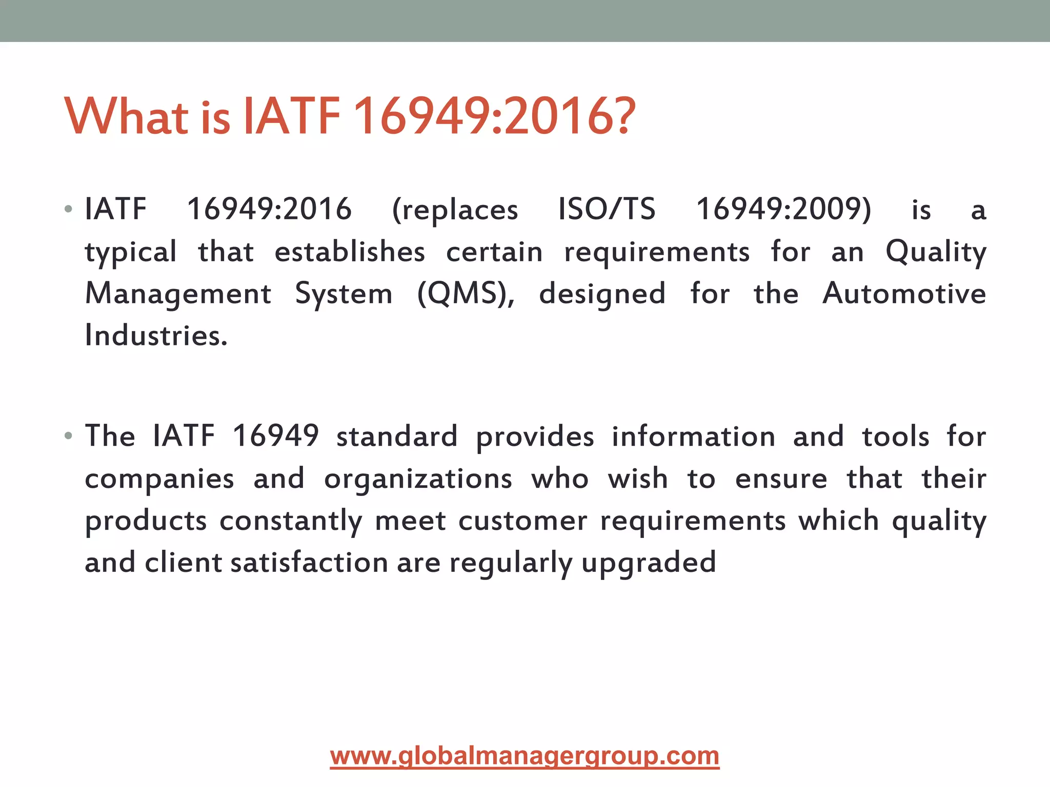 PPT Presentation on IATF 16949 Documentation | PPTX
