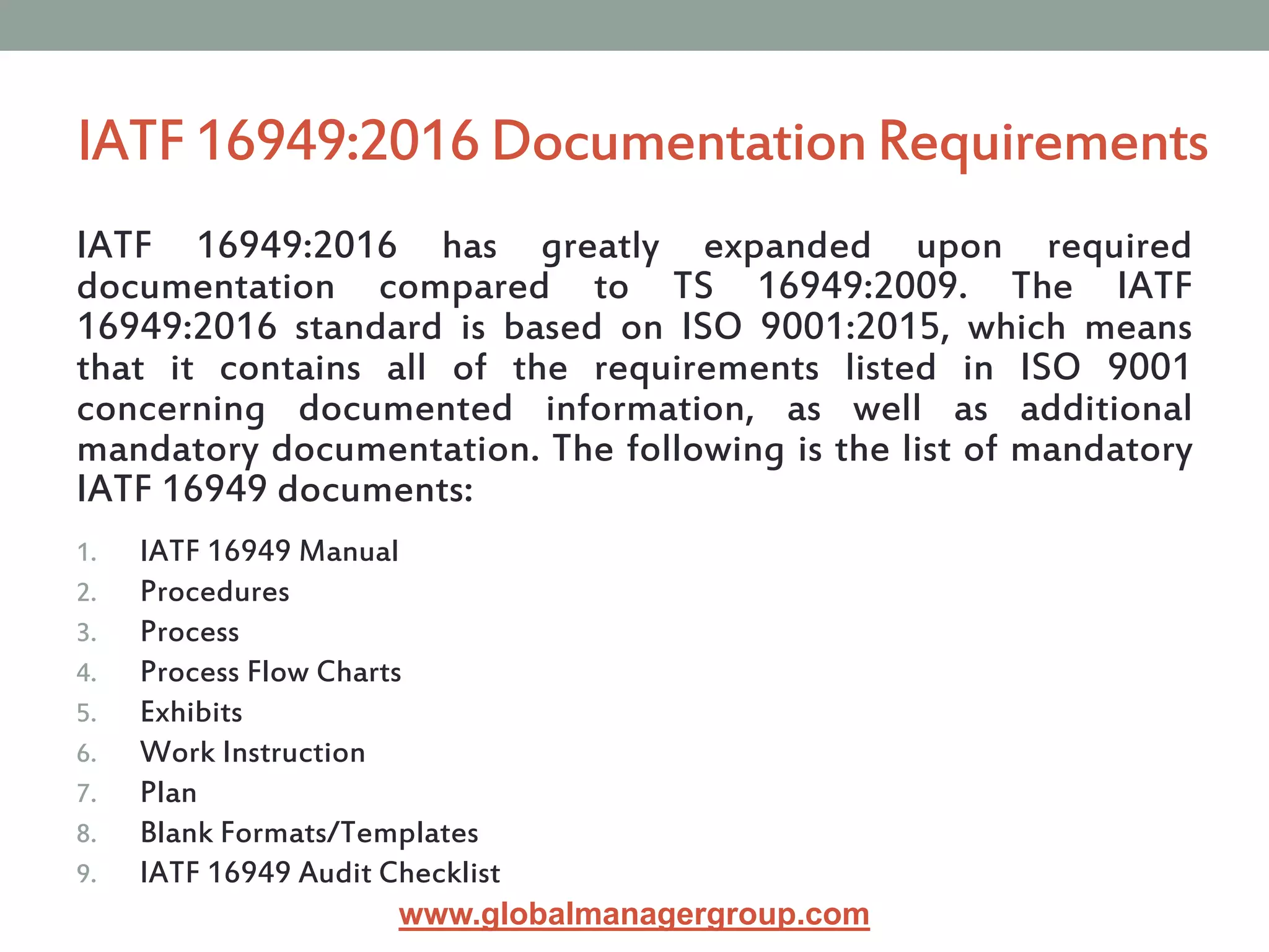 PPT Presentation on IATF 16949 Documentation | PPTX