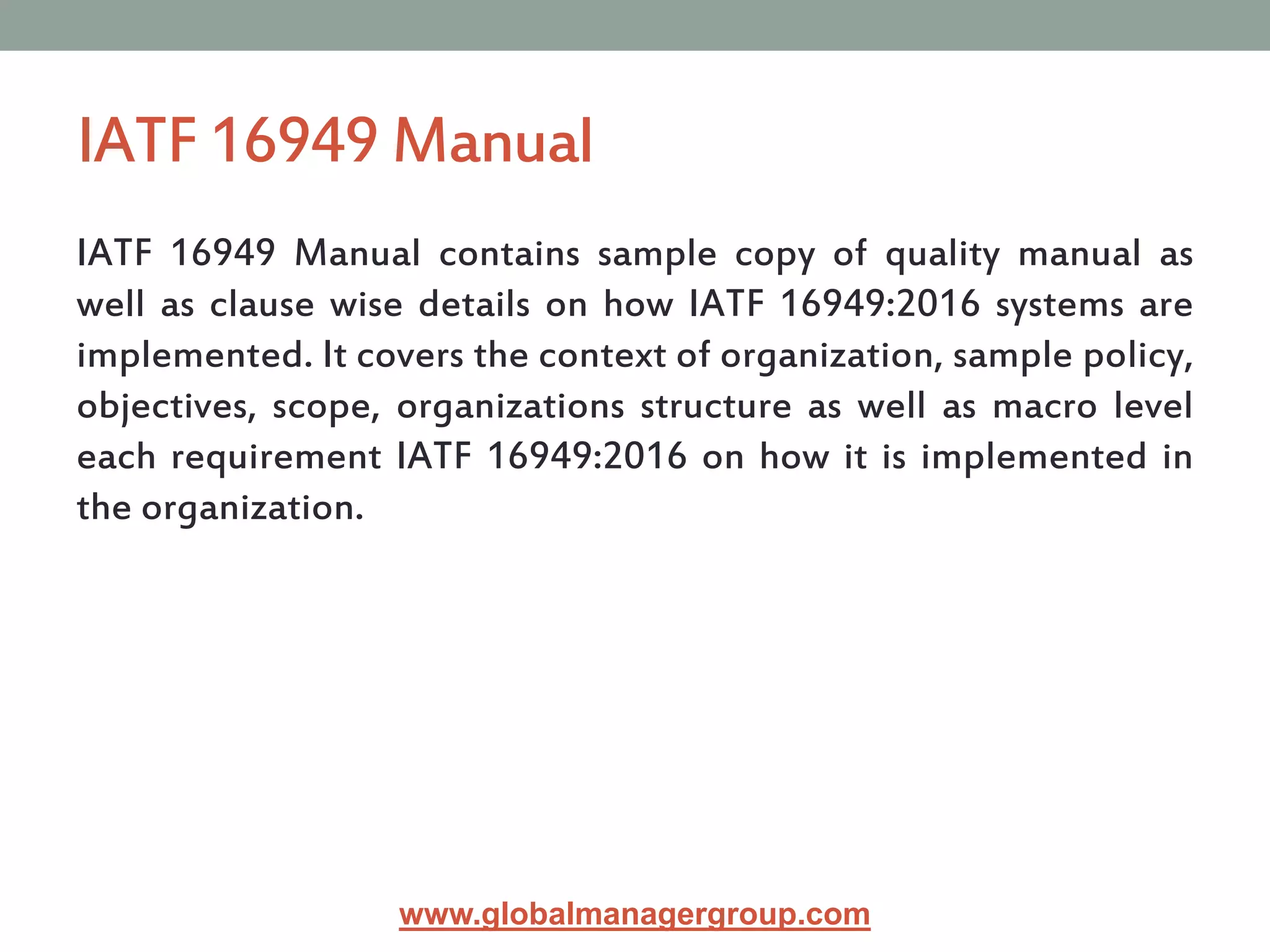 PPT Presentation on IATF 16949 Documentation | PPTX