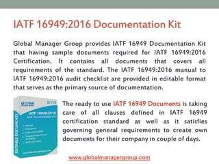 PPT Presentation on IATF 16949 Documentation | PPTX