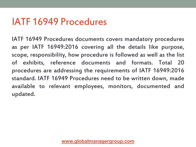 PPT Presentation on IATF 16949 Documentation | PPTX | Business ...