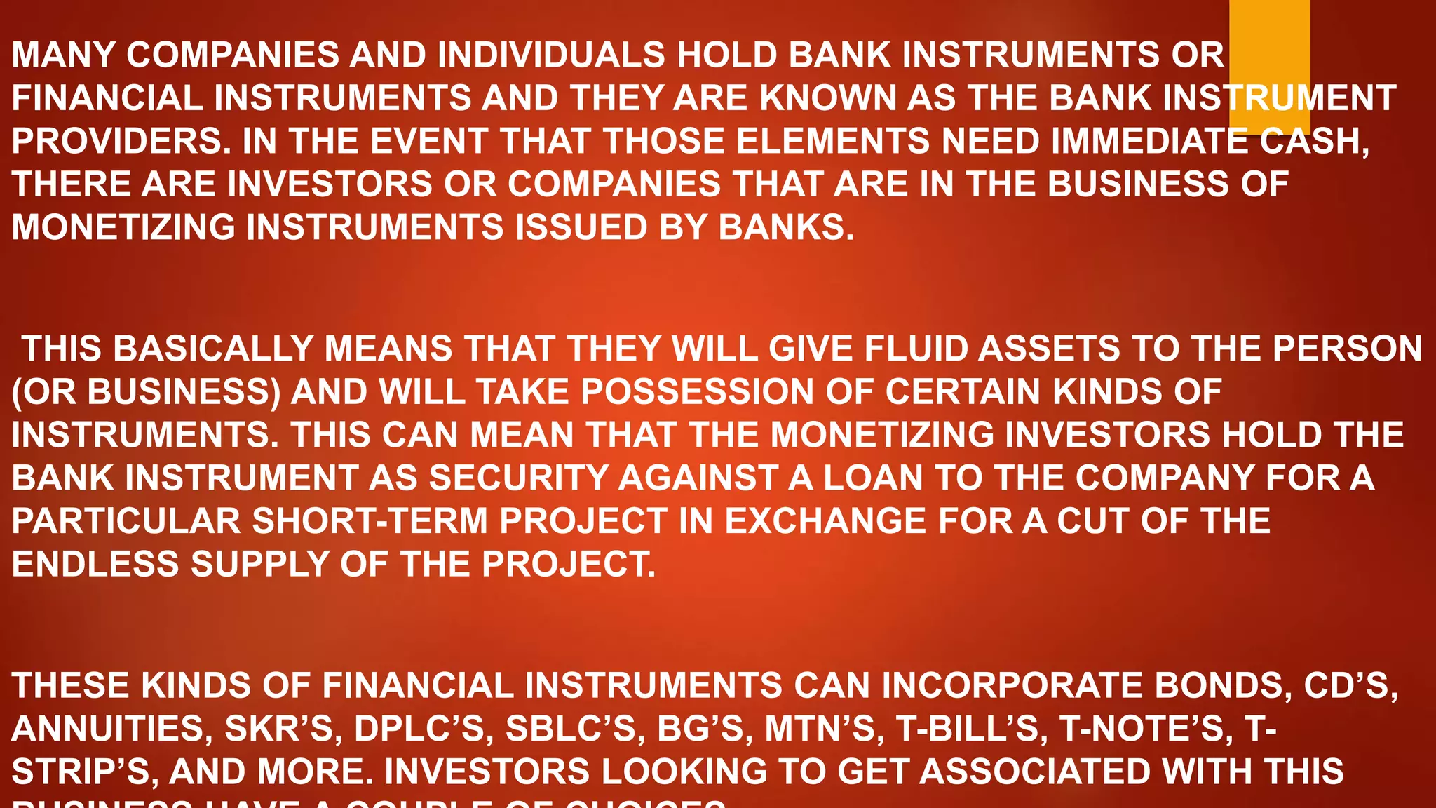 How to fund your projects with bank instruments | PPT
