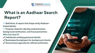How to Generate an Aadhaar Search Report – Step-by-Step Guide | PPT