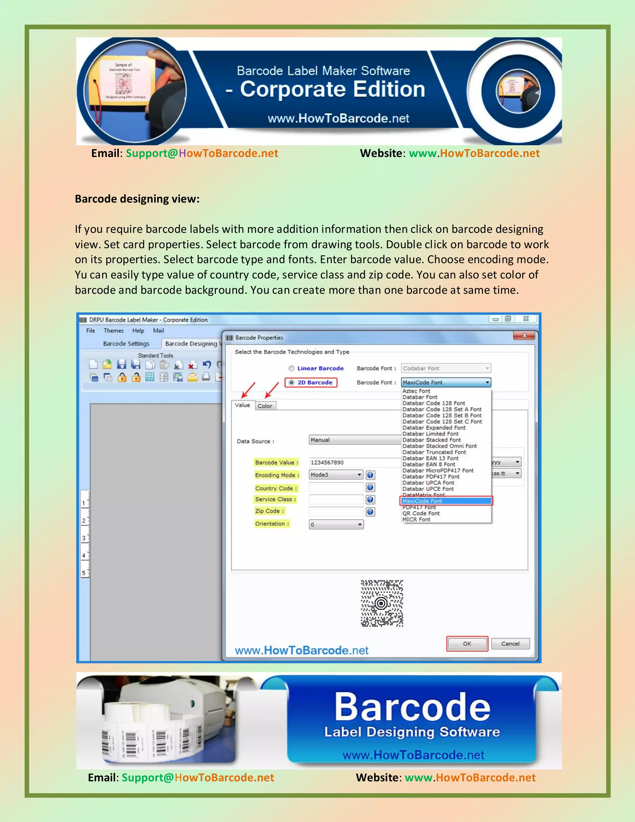 How to generate and print maxicode 2 d labels using drpu barcode software | PDF