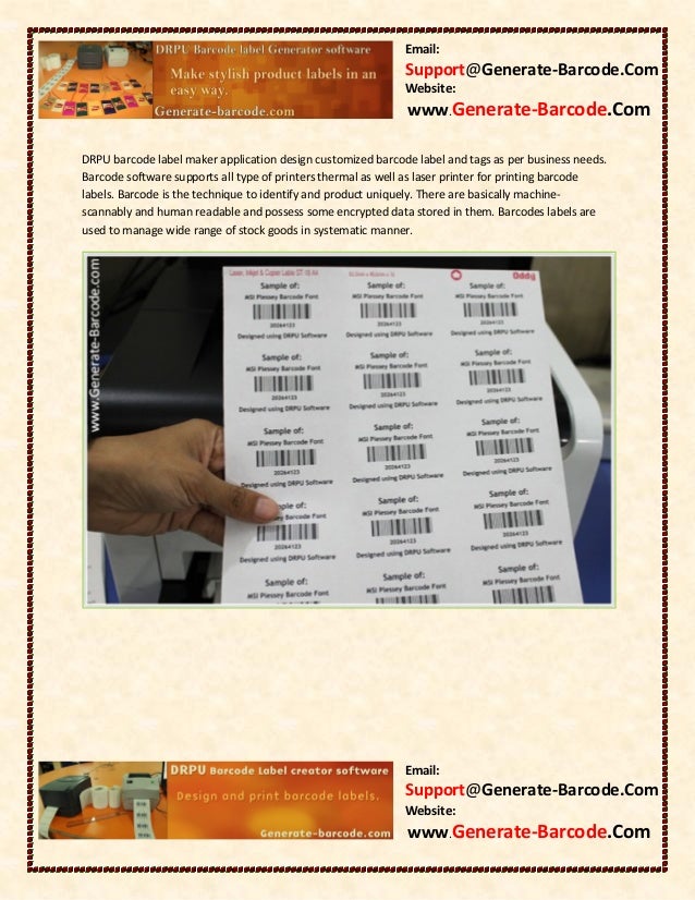 How to generate barcode labels using msi plessey barcode font