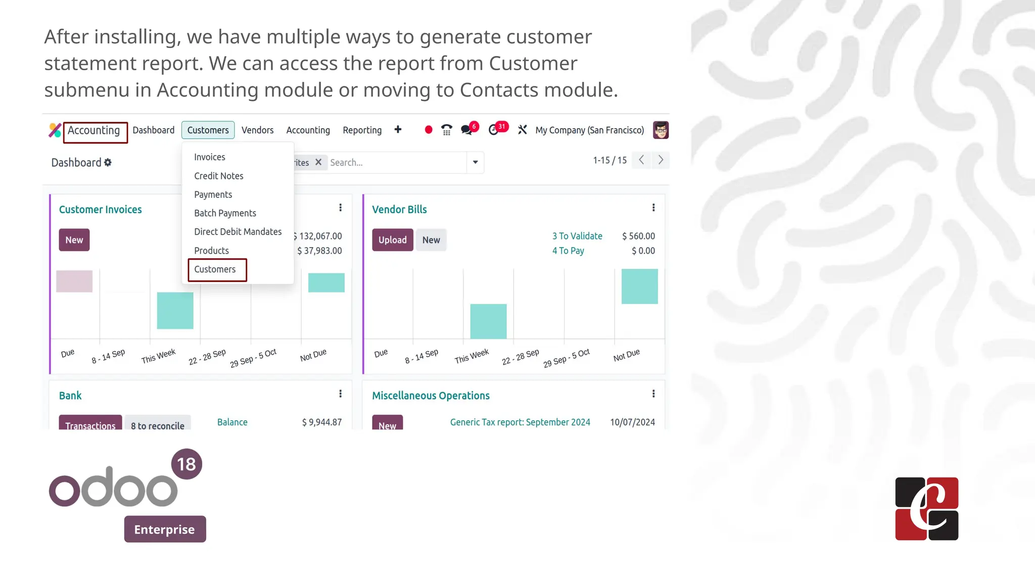 How to Generate Customer Statements Report in Odoo 18 | PPTX