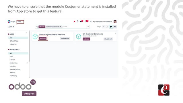 How to Generate Customer Statements Report in Odoo 18 | PPTX