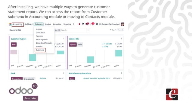How to Generate Customer Statements Report in Odoo 18 | PPTX