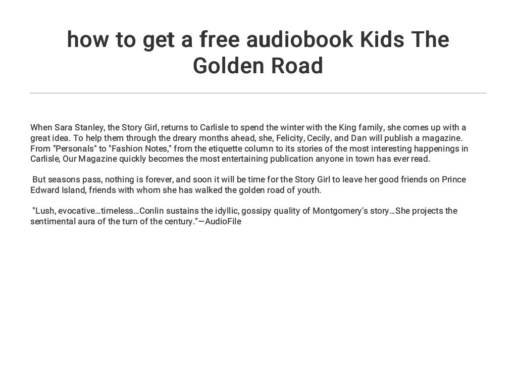 How To Get A Free Audiobook Kids The Golden Road how-to-get-a-free-audiobook-kids-the-golden-road
