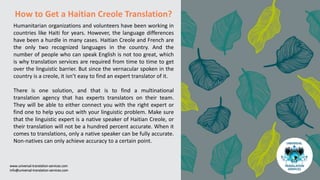 How to get a certified Haitian creole translation? | PPTX