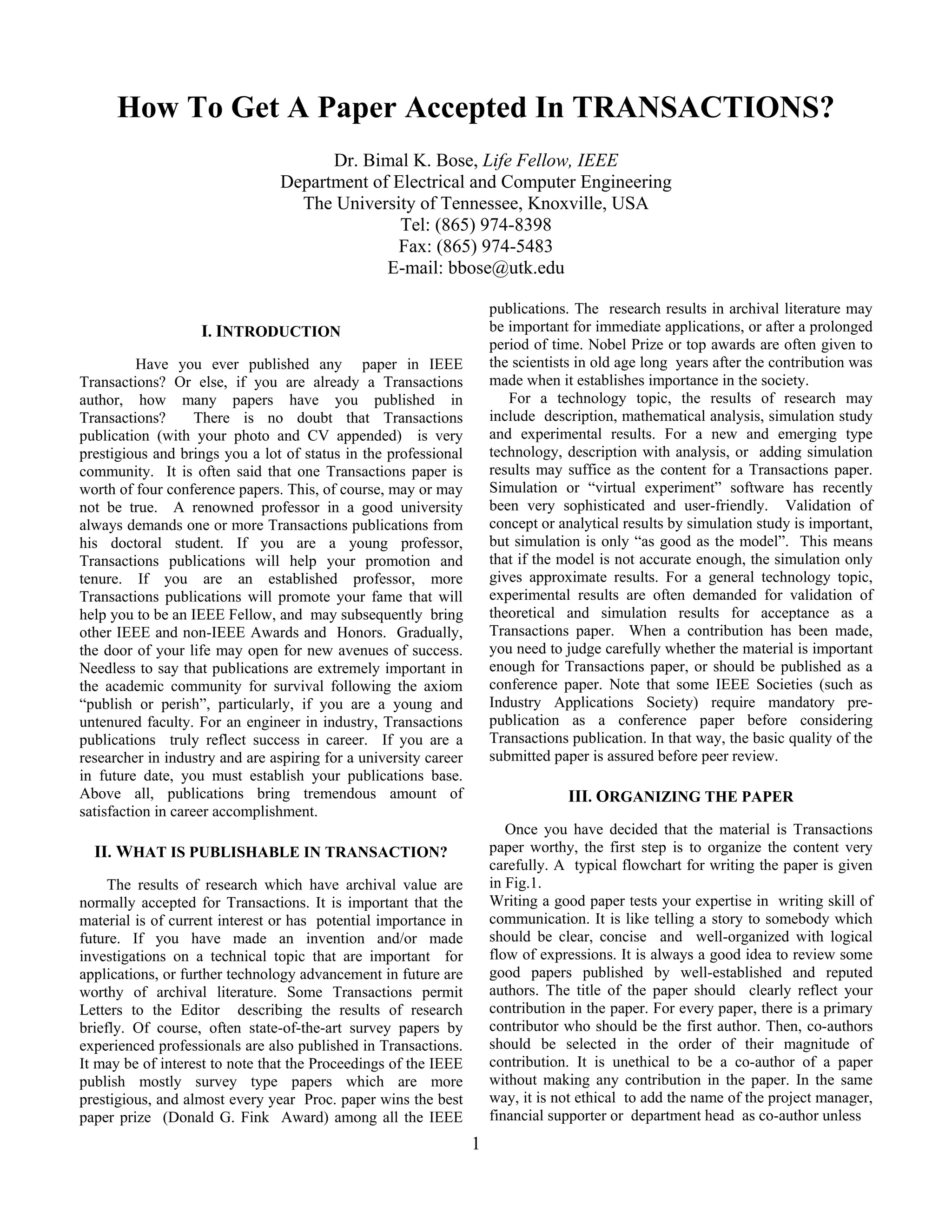 How to get a paper accepted in transactions | PDF | Free Download