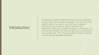 How to Get A Perfect Score On Your Dissertation | PPTX