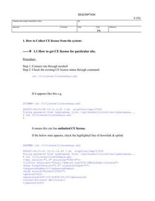 How to get ce license at the rbs through moshell | DOC