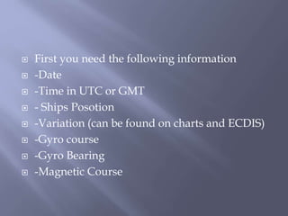 How to get compass error by sun | PPTX