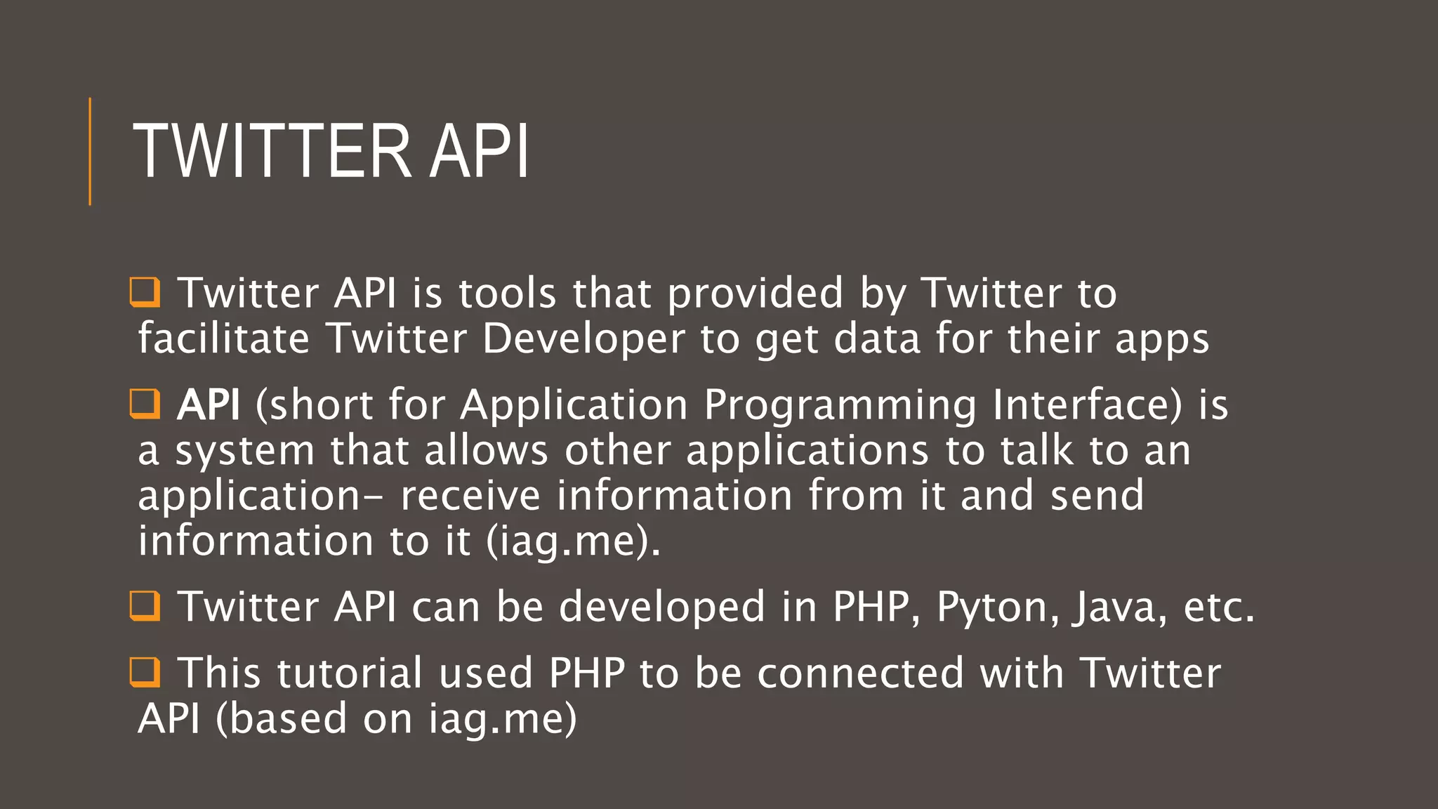 How to get data from twitter (by hnnrrhm) | PPT