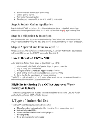 How to Get & Download CGWA NOC for Water Boring Tube Wells.pdf