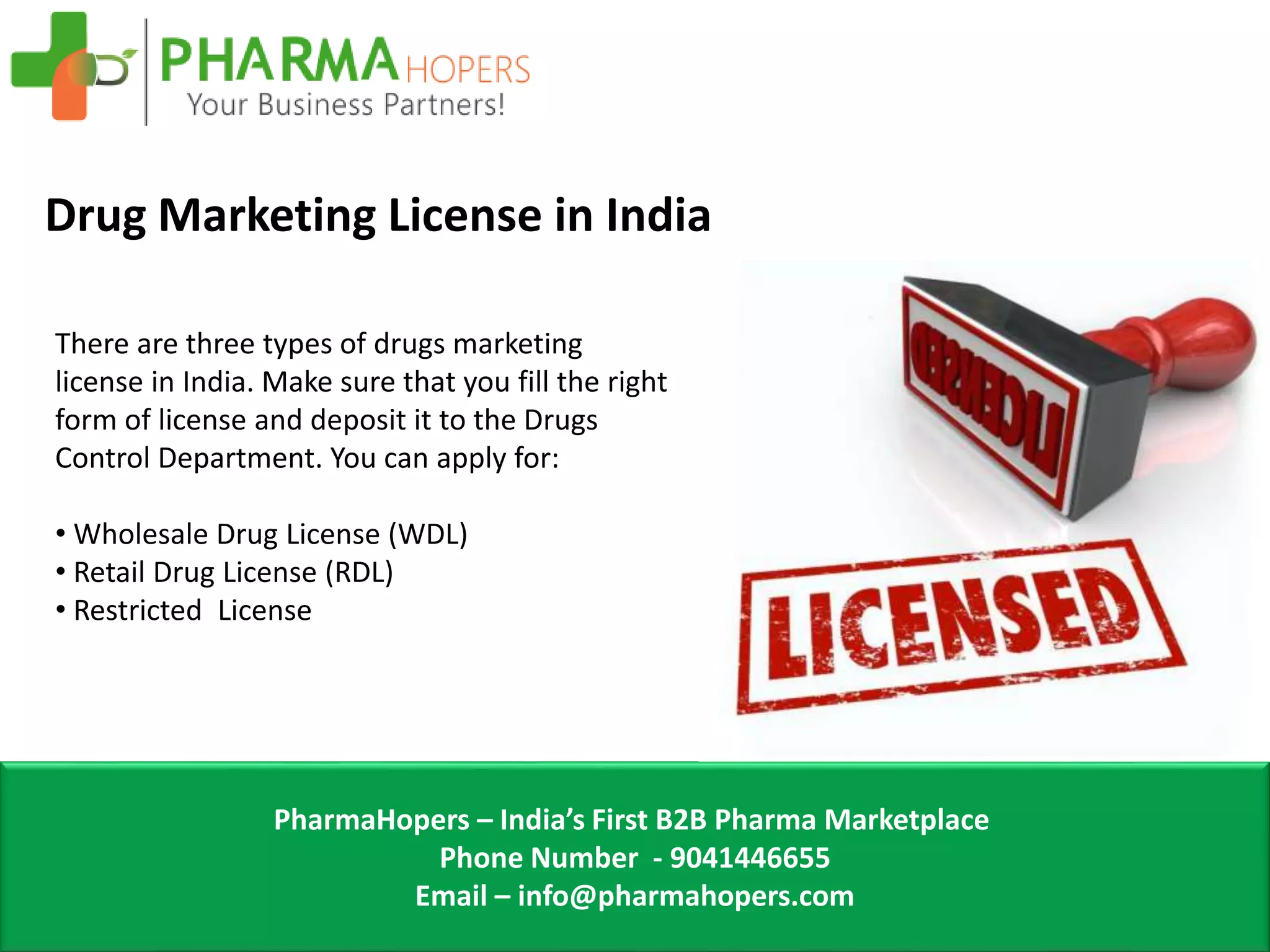 How To Get Drug License in India | PPTX