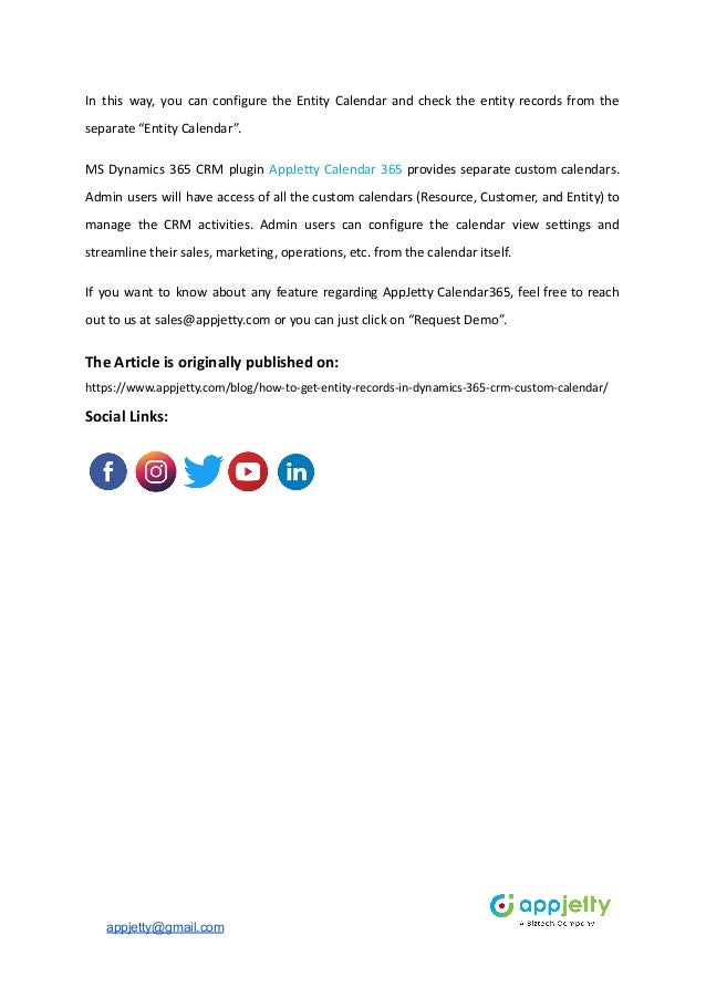 How to get entity records in dynamics 365 crm custom calendar | PDF