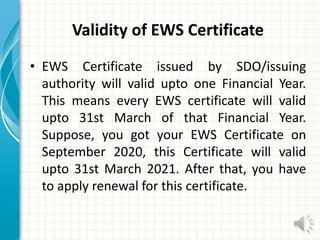 How to get ews certificate in west bengal | PPTX