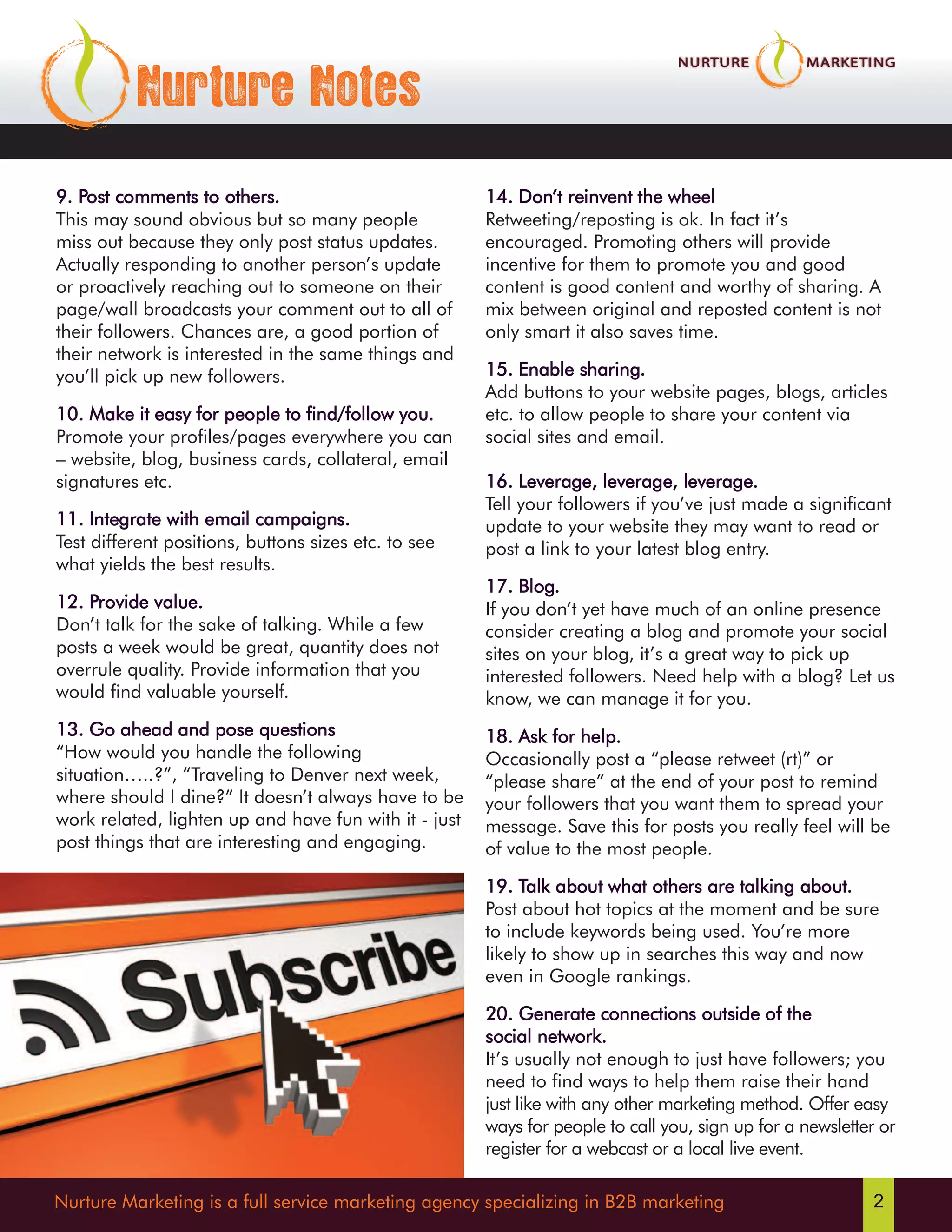 How to get followers tip sheet | PDF