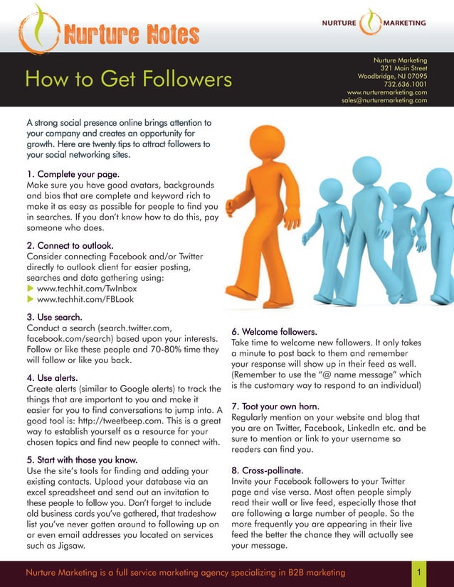 How to get followers tip sheet | PDF