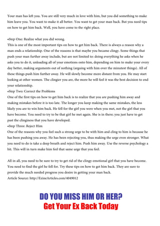 How to get him back? try this simple letter that really works | PDF