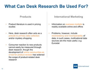 An Introduction To Desk Research | PPTX