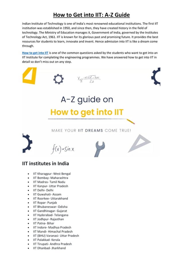 How to Get into IIT | PDF