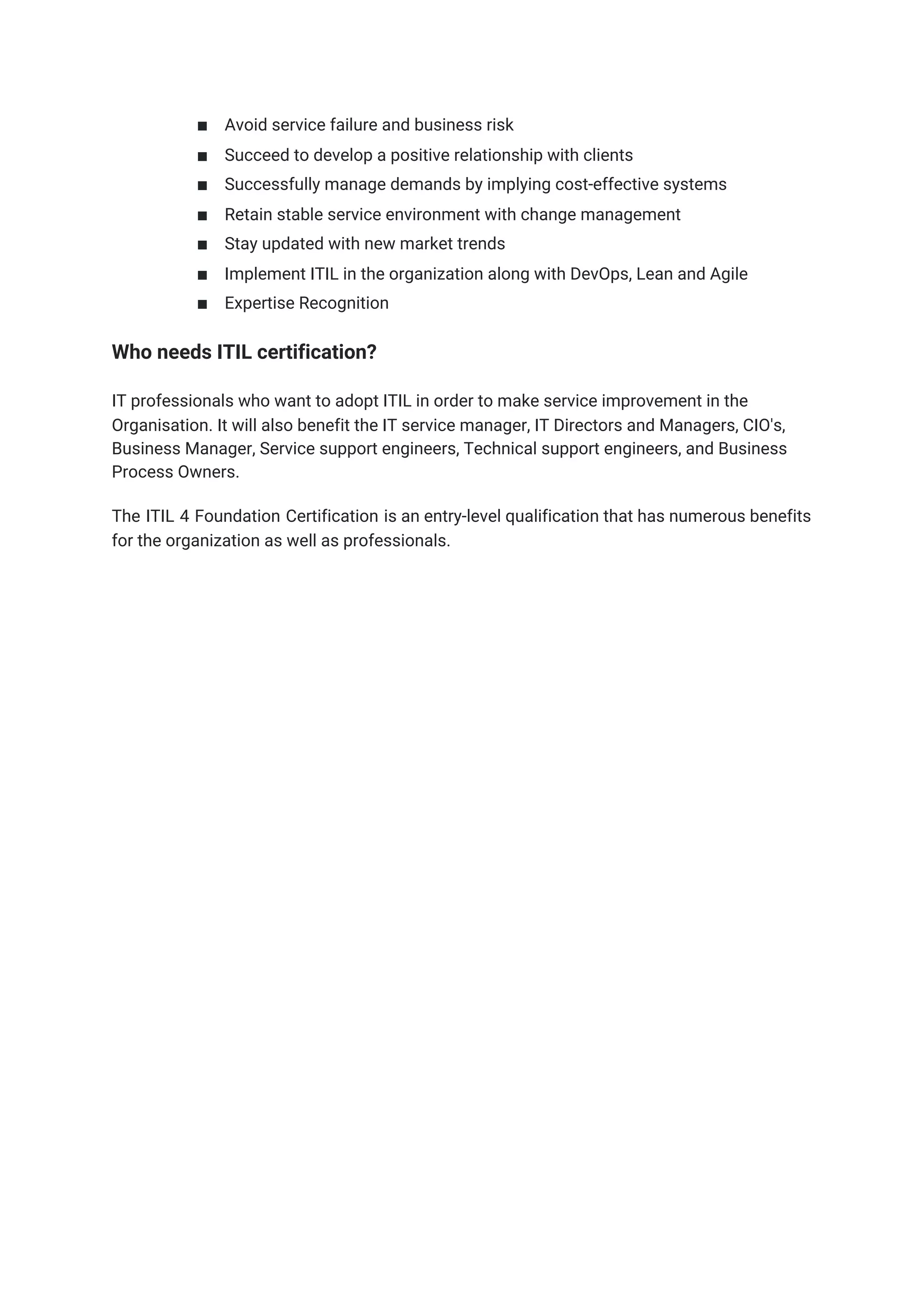 ITIL Certification | PDF ITIL Certification | PDF