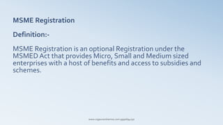 How to get msme registeration quick and easy contact us | PPT