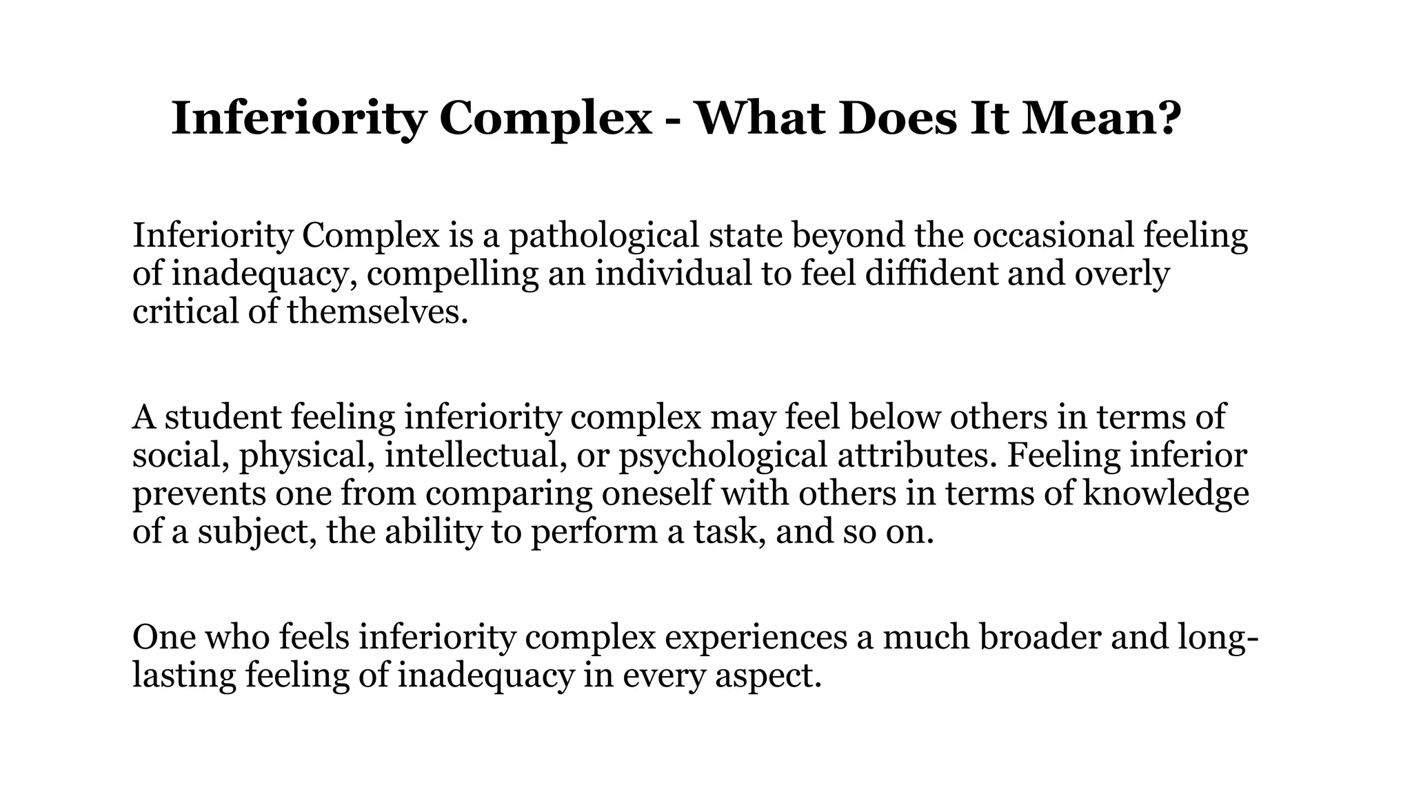 How to get over inferiority complex? | PPTX