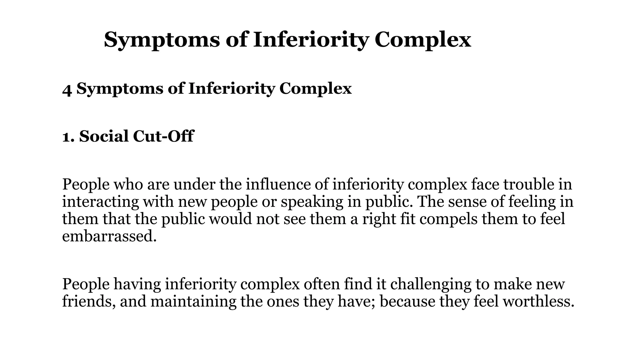 How to get over inferiority complex? | PPTX