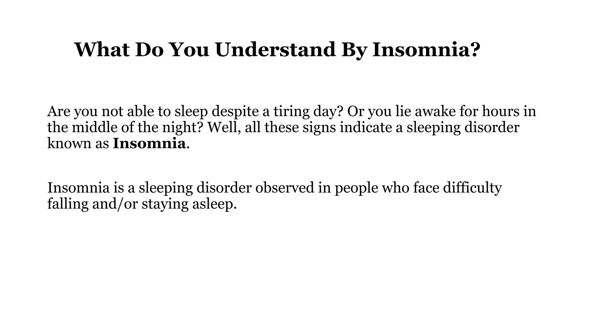 How to get over insomnia? | PPT
